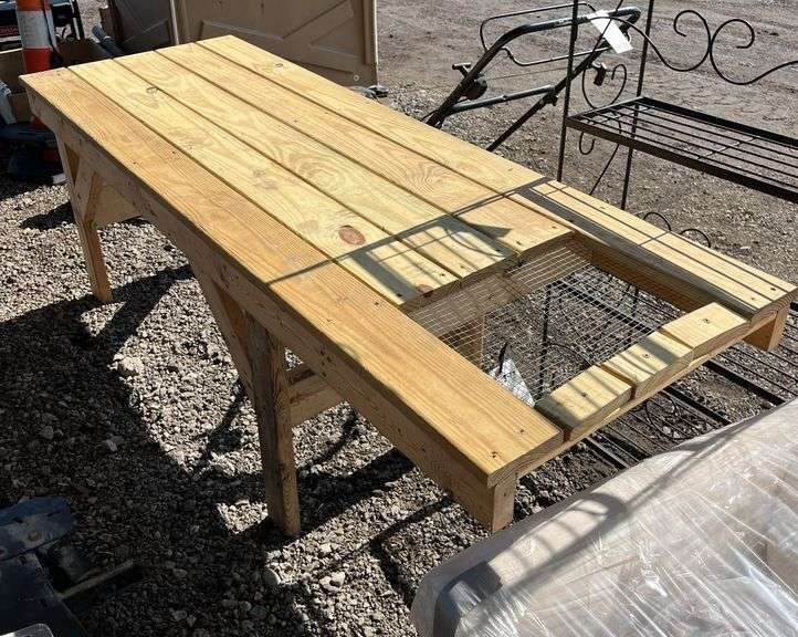 Gardener's/potting bench with mesh screen, 27 1/2"W x 80"L x 30"H, was ...