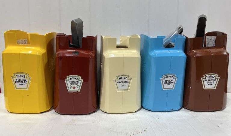 Ketchup, mustard, ranch, mayo and BBQ dispensers, one whole unit ...