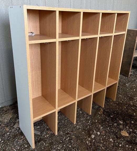 Particle board cubby shelves for coat, 12" x 48" x 46" - Albrecht ...