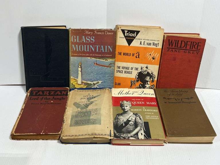 (8) Old books, include: "Wildfire" by Lance Grey 1916, "A Little ...