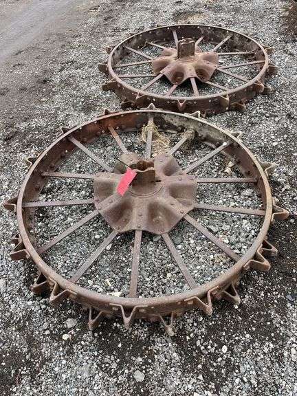 (2) Steel wheels, 50" plus 4" cleats, came off from 1941 Farmall H ...
