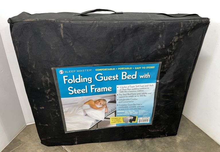 Sleep Master folding guest bed with steel frame, 31"W x 74"D x 13"H ...