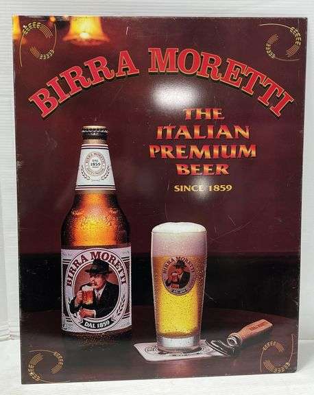 Advertising metal sign for "Birra Moretti, The Italian Premium Beer ...