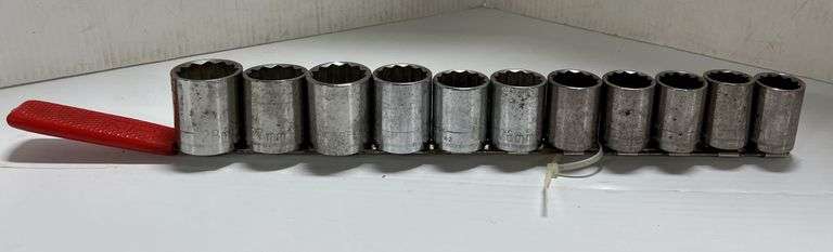 Craftsman 1/2" metric socket set with rail, 12-point, 28mm to 18mm ...