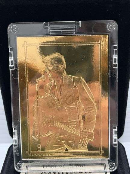 Elvis Presley Graceland 23 Karat gold leaf card, 1993 of 5,000, 4" x 3 ...