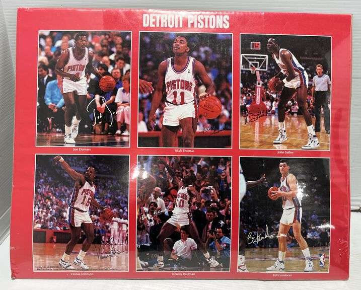 1989 Detroit Pistons Championship Team Starting Lineup poster, 20"W x ...