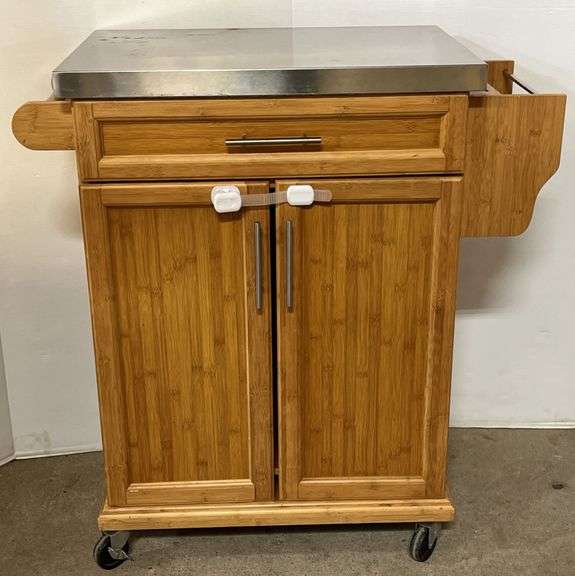 Rolling kitchen utility cart with stainless steel top, two shelf ...