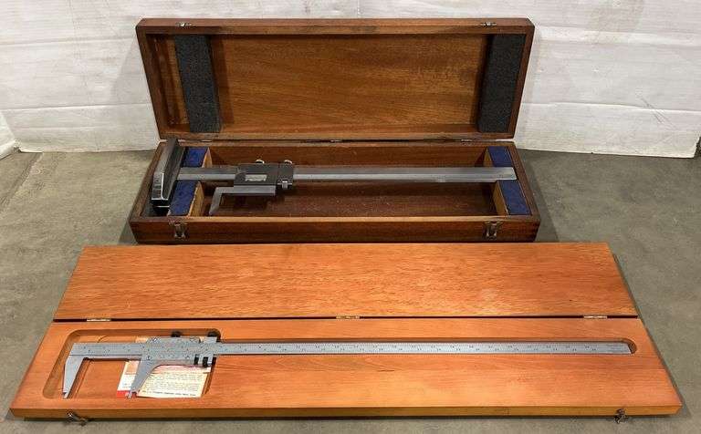 (2) Slide caliper micrometers, include: Brown & Sharpe MFG floor slide ...