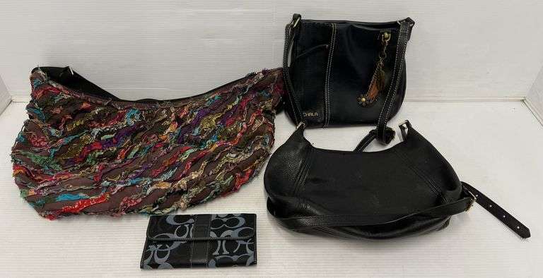 Coach wallet and (3) purses, purses are Michael Kors, Chala, and boho ...