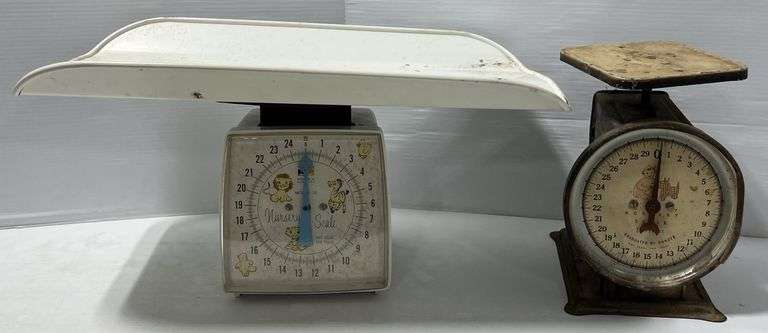 (2) Older weight scales, includes: 1- Baby Scale, and 1- Nursery Scale ...