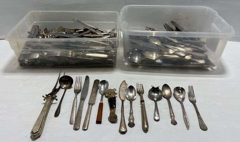 Older silver plate flatware, many patterns, includes: Good, bad, and ...