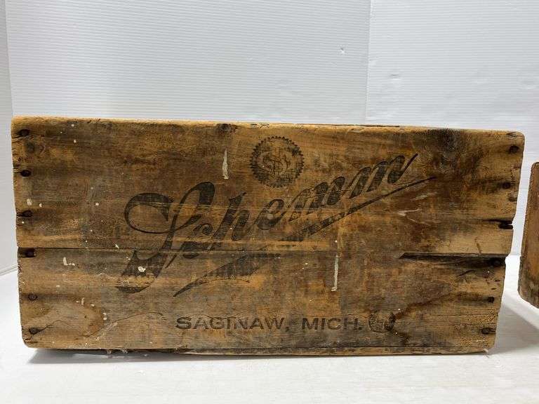 Antique Schemm & The National Co. Wood Beer crates, both from Saginaw ...