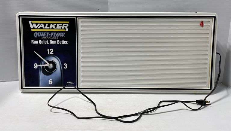Walker light-up display clock, 37 1/4"W x 5"D x 15"H - Albrecht Auction ...