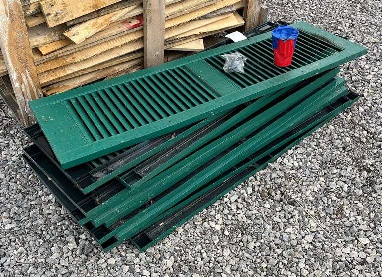 (12) Shutters with screws, 14 3/4"W x 47 3/4"L each, used - Albrecht ...