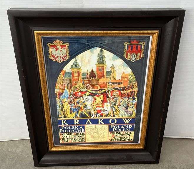 Poland print, 15"W x 18"H, great - Albrecht Auction Service