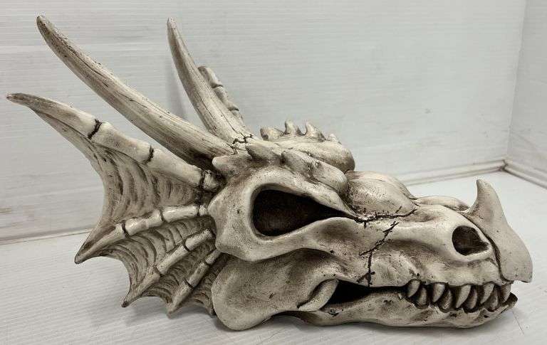 Dragon head skull, 11"L, good - Albrecht Auction Service