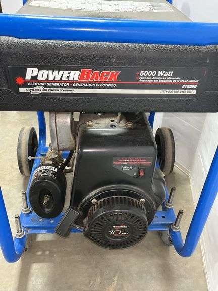 50000W Powerback generator, 10 HP, serial no. 9912018071, model no. GT ...