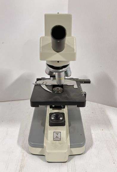 National microscope, missing power cord, 14 1/2"H, good, works ...