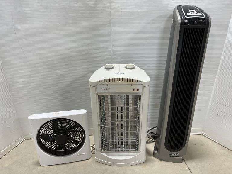 (2) Electric heaters, and (1) Heater fan, includes: 1- Holmes Tower ...