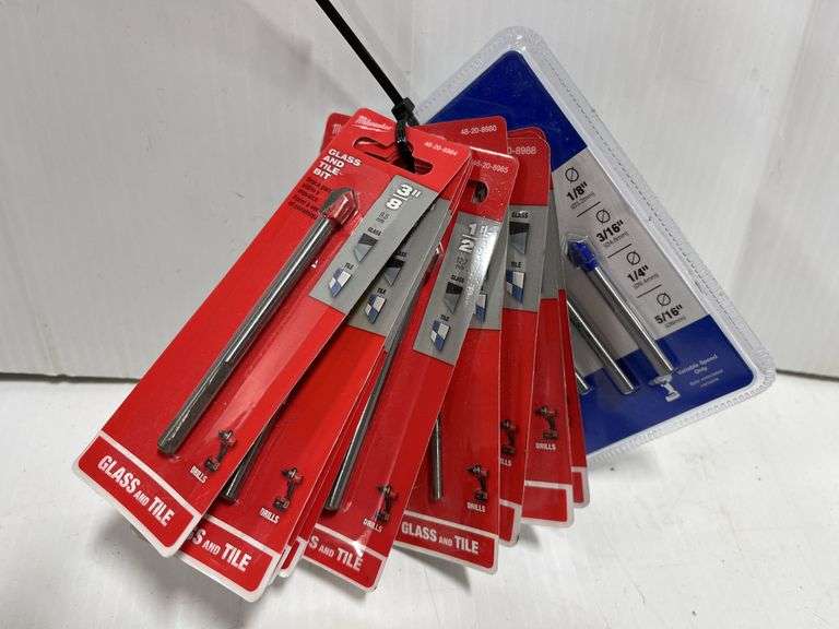 Milwaukee and Avanti Pro packages of glass and tile bits, comes in ...