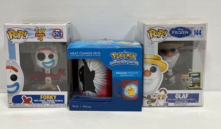 (2) Pop vinyl figures: Disney Frozen "Olaf", and Disney/Pixar Toy Story ...