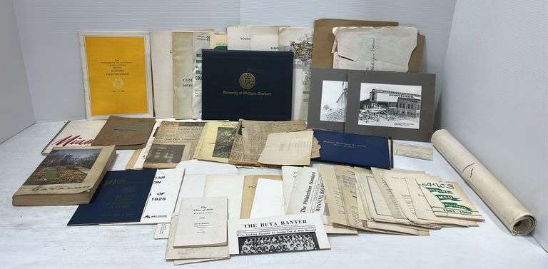 Antique college ephemera, mostly Michigan colleges, dating back to ...