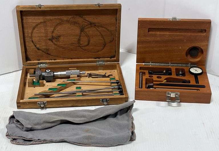 (2) Tool kits, possibly micrometer kits, great - Albrecht Auction Service