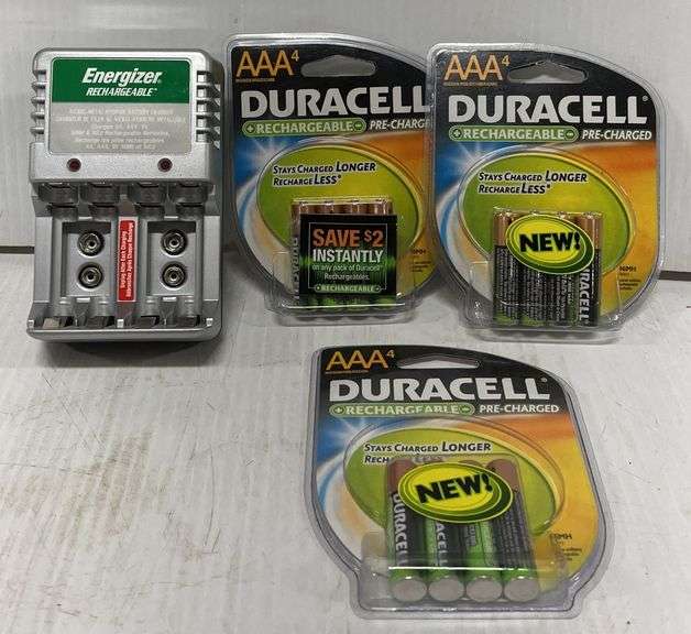 (3) Duracell AAA 4-packs of rechargeable batteries, and an Energizer ...