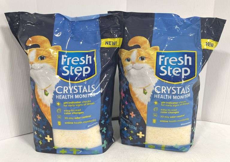 (2) Bags of Fresh Step crystal health monitor cat litter, New ...