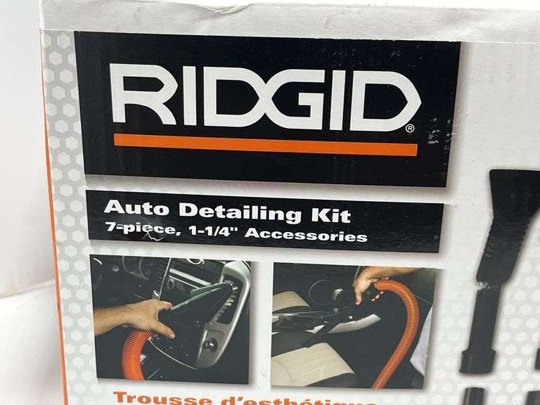 RIDGID 7-piece shop vac car detail kit, includes: 1 1/4" x 10' Premium ...
