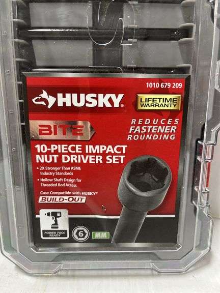 Husky 10-piece impact nut driver set, with (10) drivers, includes: 3 ...