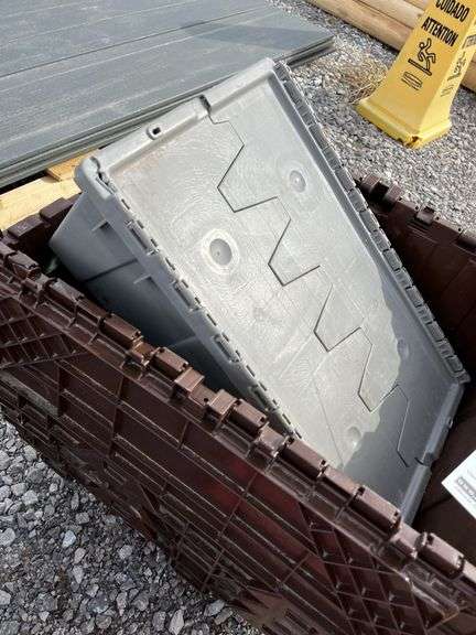 (5) Flap-top storage totes, 22" x 18" x 14" - Albrecht Auction Service