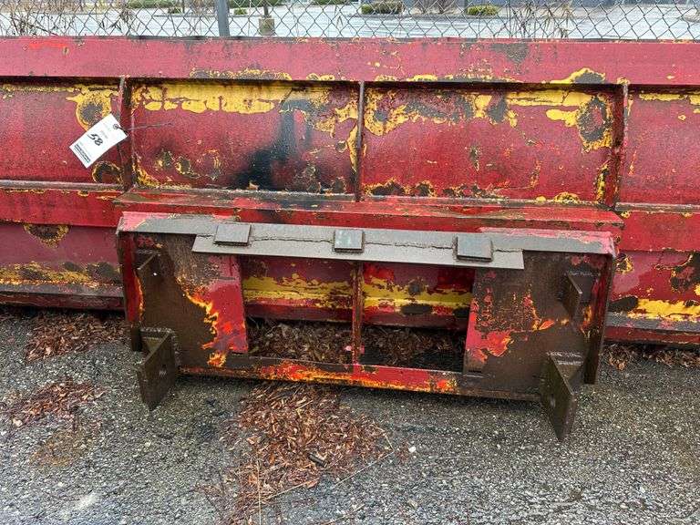 10' Snow Pushing Blade with Adjustable Rubber Edge, Skid Steer Style ...