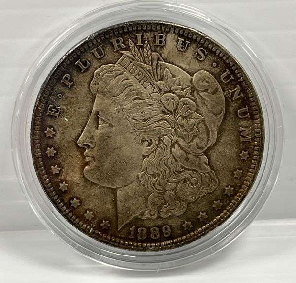 1889 Morgan silver dollar, 90% silver, original beauty with mint luster ...