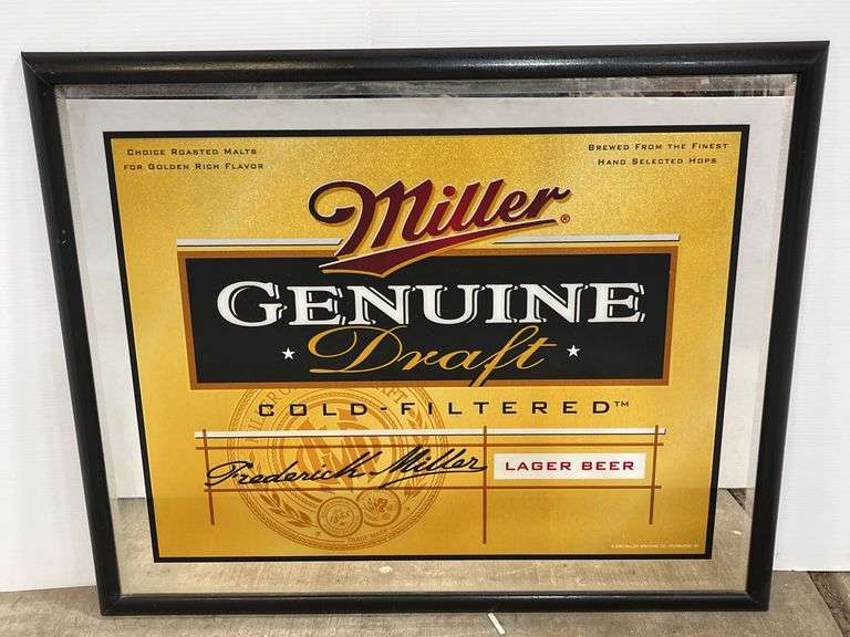 Miller Genuine Draft Beer Bar Mirror - Albrecht Auction Service