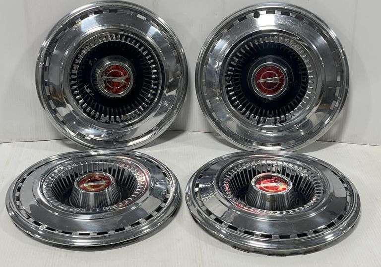 Set of (4) vintage 1960s original Buick Skylark hubcaps, normal wear ...