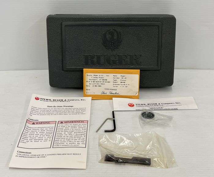 Ruger Gun Case, for .22 Cal. Target Pistol, with Top Rail Mount and ...