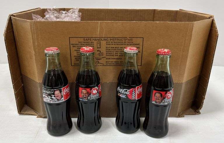 (29) Coke NASCAR Collector, 8oz Coca-Cola bottles, full, unopened; 19 ...