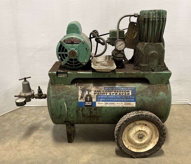 Sears 100 PSI twin cylinder utility air compressor, high pressure ...