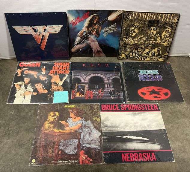 (8) Rock and roll vinyl LP's, includes: Ted Nugent, Bruce Springsteen ...