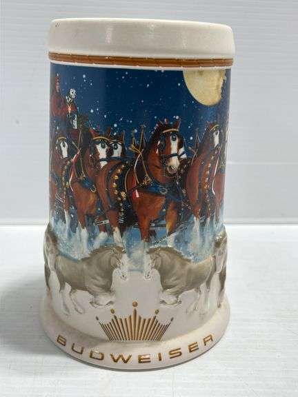 (8) Holiday Budweiser steins, up to 7"H - Albrecht Auction Service