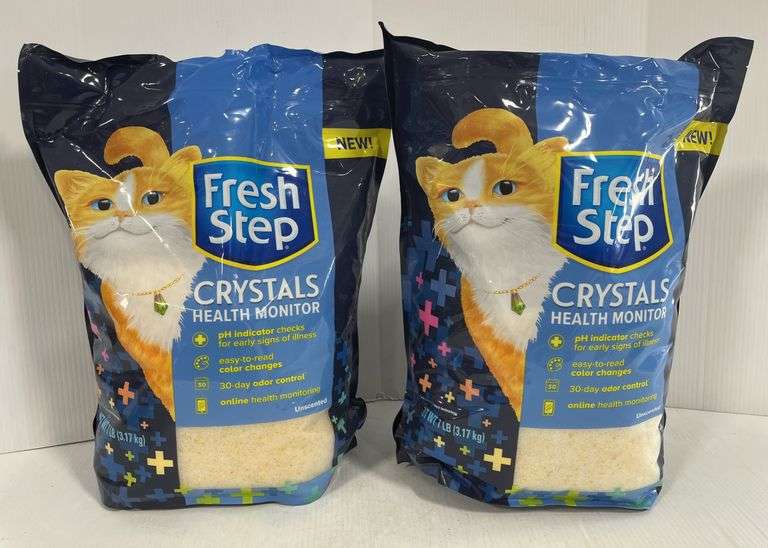 (2) Bags of Fresh Step crystal health monitor cat litter, new ...