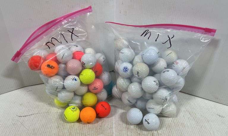 (100) Golf balls, all brands, include: Percept, Nike, Vice, Top Flite ...