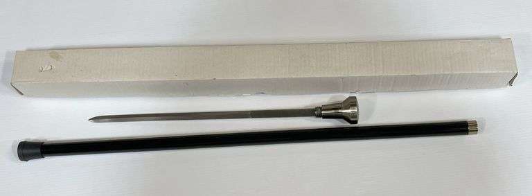 Hidden sword/blade walking cane, overall 18"L, stainless steel, new ...