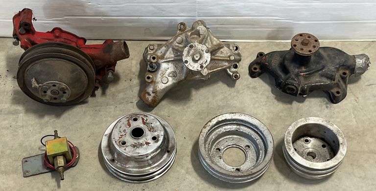 (3) SBC water pumps with chrome and aluminum pulleys, electric ...