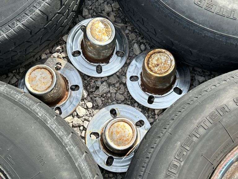 Set of (4) wheel, 15"Dia, 5-lug x 5" bolt pattern, P215/75R15, used ...