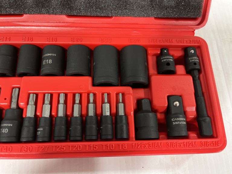 32-Piece torx bit socket set and female external sockets set, includes ...