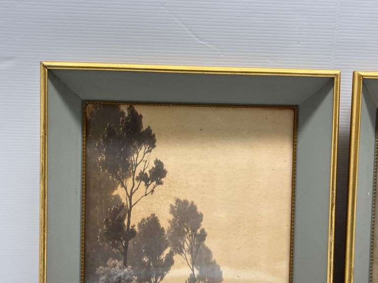 Print of painting by Alexandre Jacob, Autumn scene, 17" x 14"; and ...