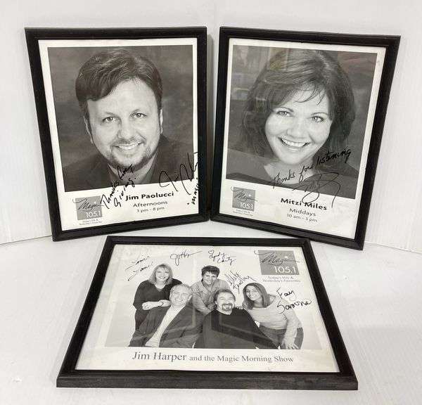 (3) Signed Magic 105.1 Framed Photos, 8" x 10", great - Albrecht ...