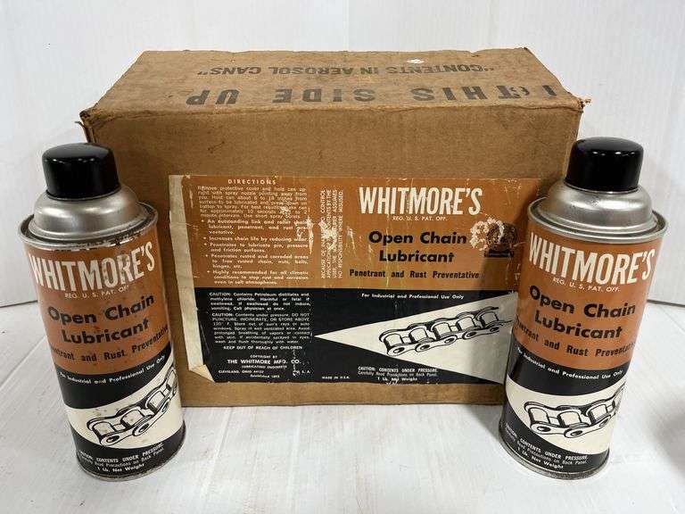 Case of (12) Aerosol cans of Whitmore's open chain lubricant, 1 lb ...